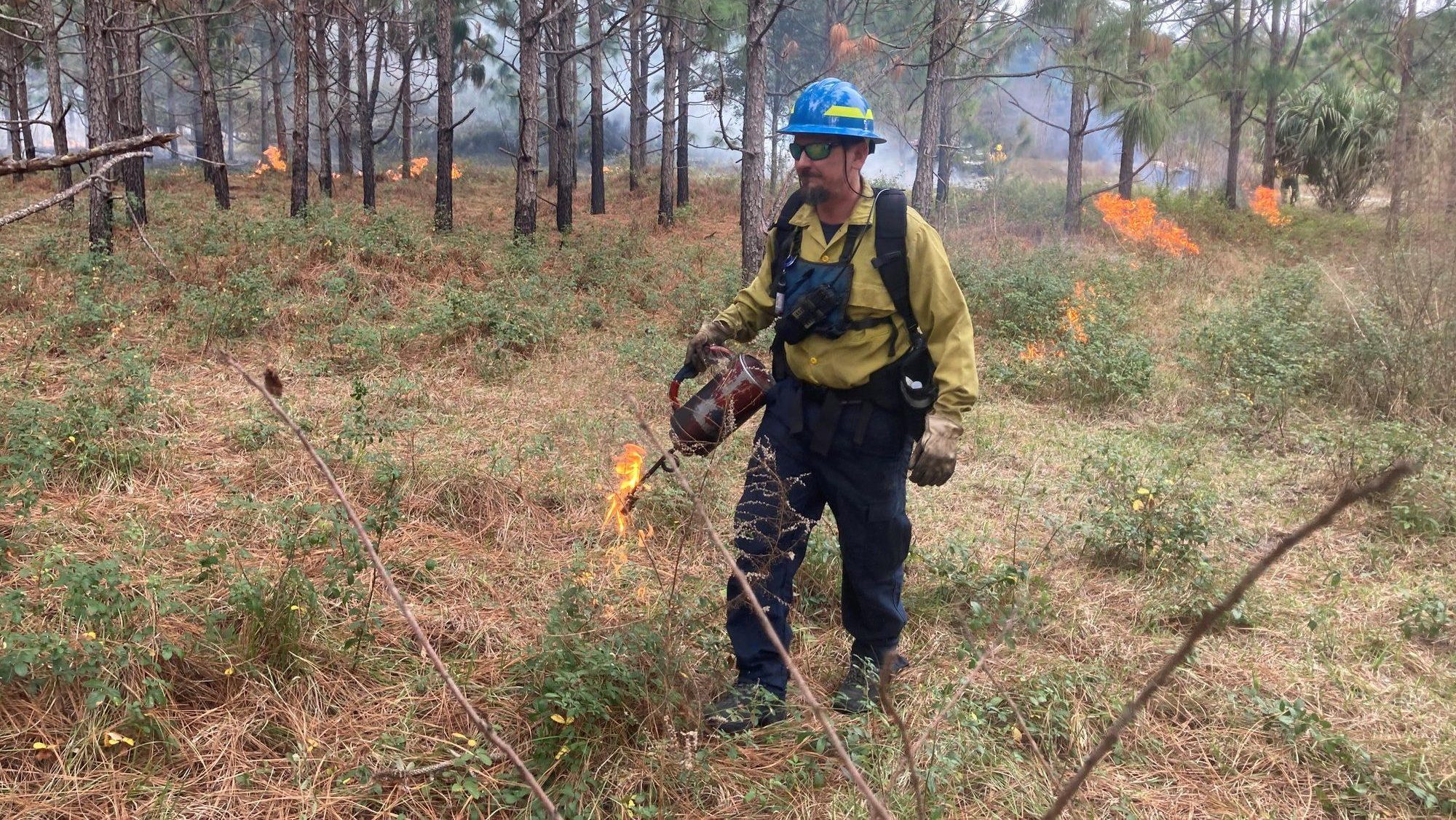 Prescribed fire today at Orange Creek Restoration Area in Alachua County